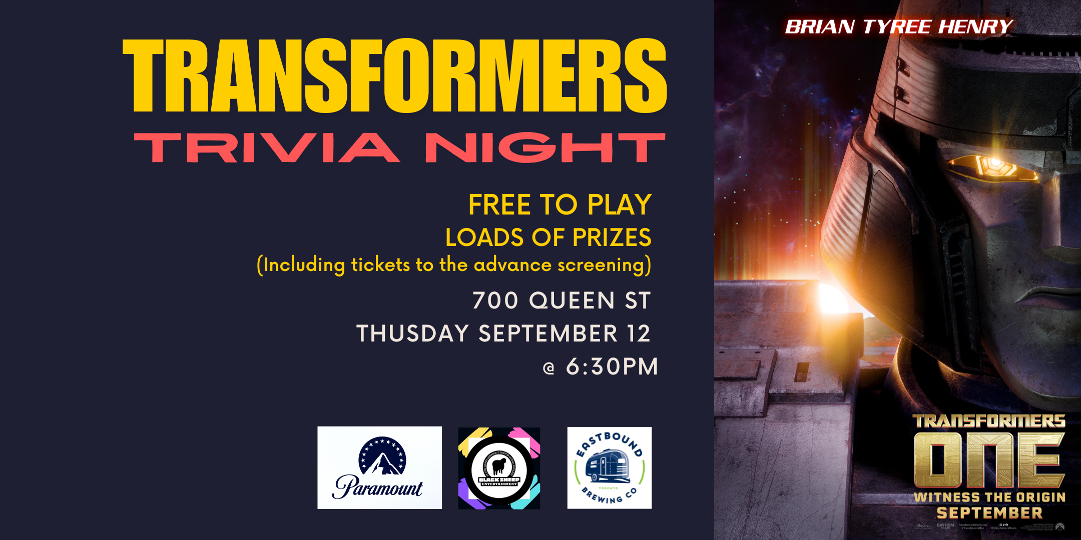 Win Tickets to TRANSFORMERS ONE Advance Screening | Black Sheep Stand ...